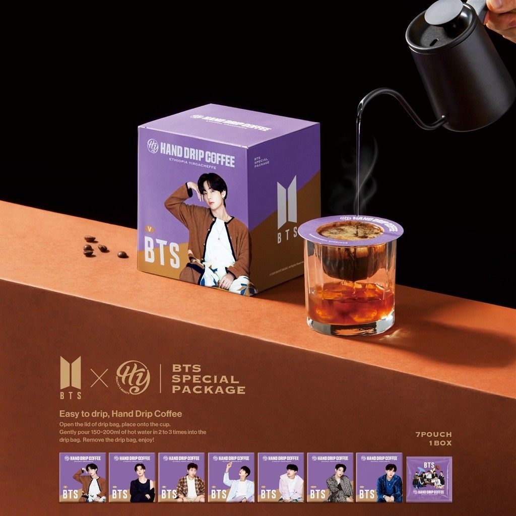 (Set of 7 boxes) BTS Official Hand Drip Coffee, Food & Drinks ...