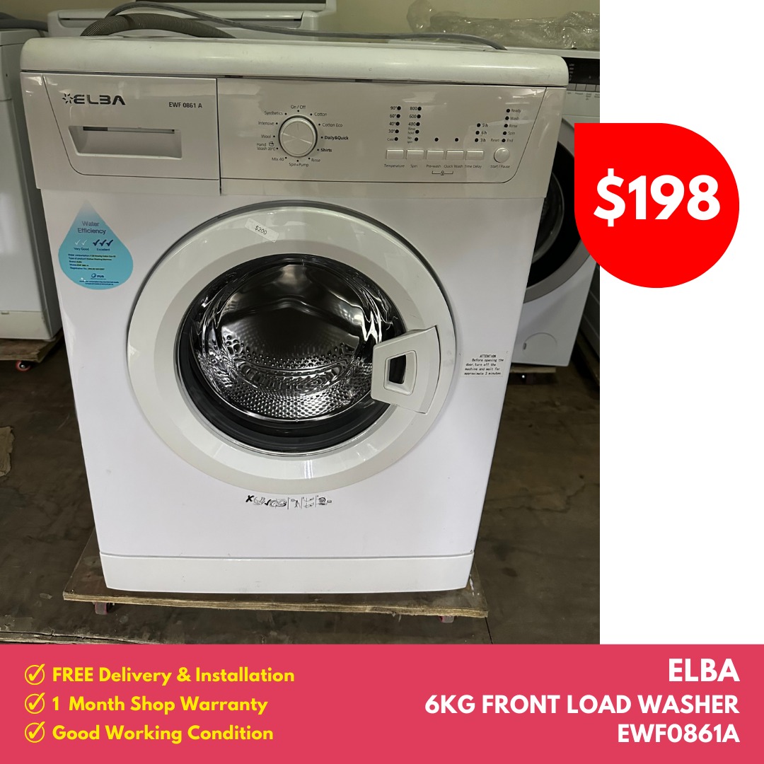 BUY NOW! ELBA 6kg Front Load Washer_EWF0861A, TV & Home Appliances ...