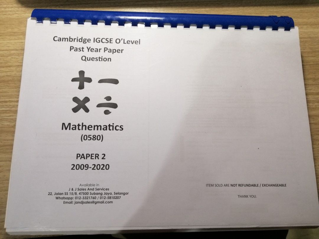 Cambridge Igcse Maths 0580 Paper 2 Yearly Questions 2009 2020 Hobbies And Toys Books And Magazines