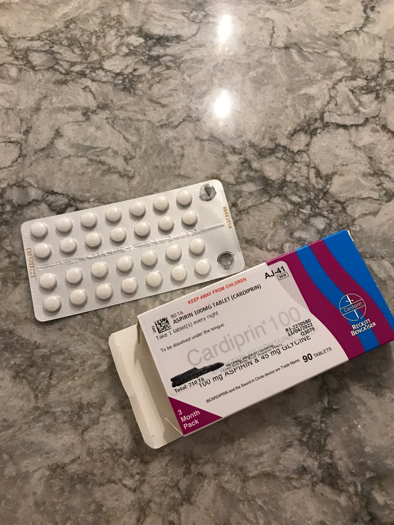 Cardiprin 100 Aspirin 100 mg & 45 mg Glycine, Health & Nutrition ...