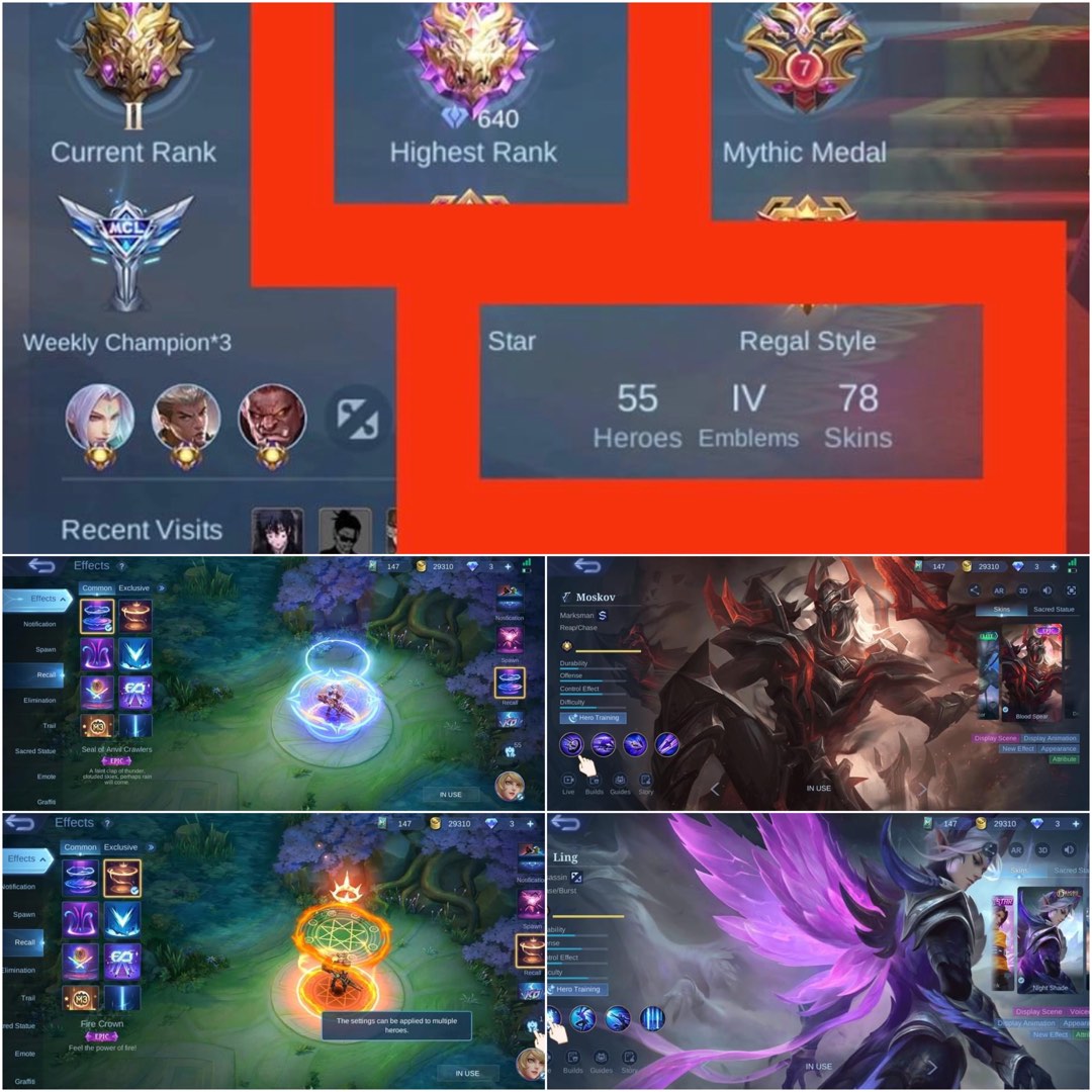 CHEAP 2 EPIC RECALL MOBILE LEGENDS ACCOUNT#220 (READ DESCRIPTION ...