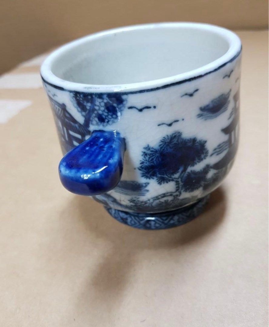 Chinese porcelain double handed cup ceramic blue and white, Hobbies ...