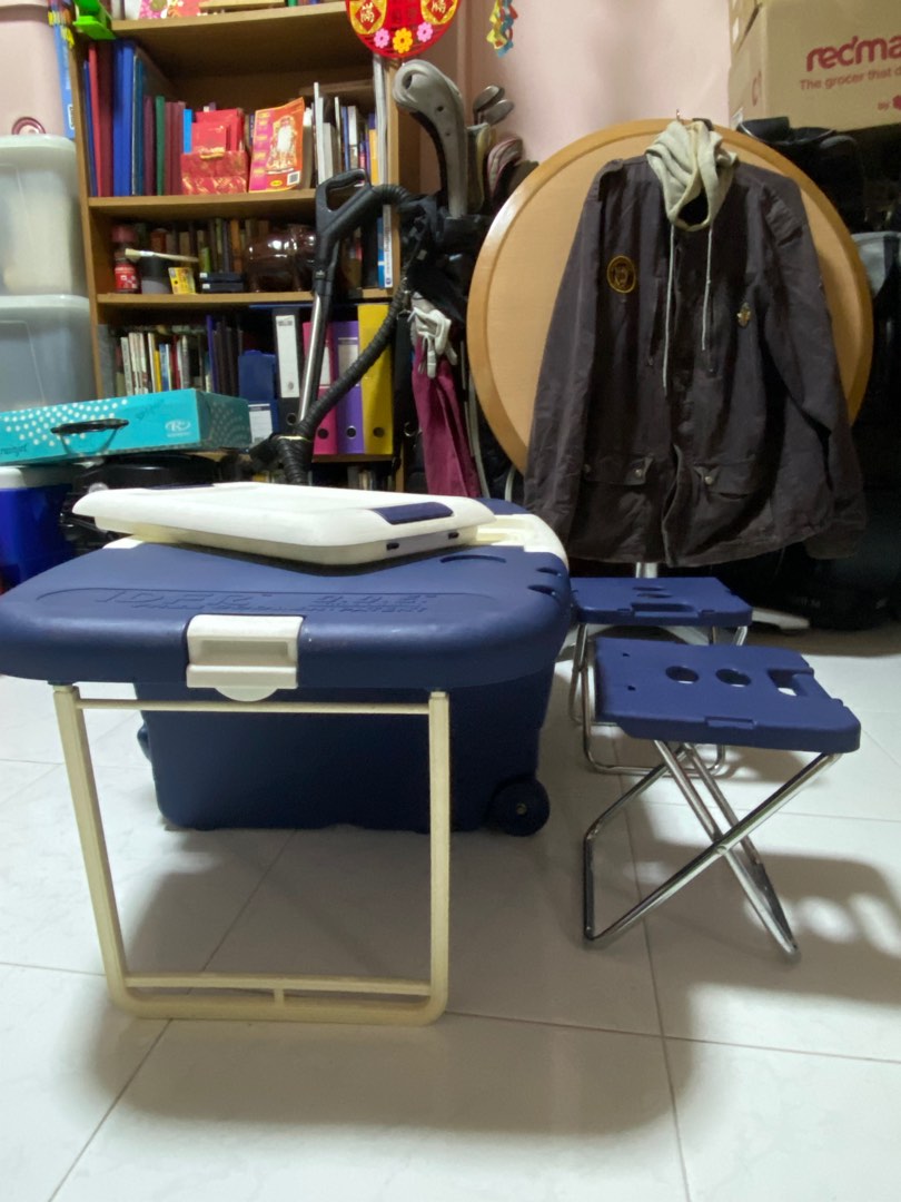 Cooler Box (with table and chair), Furniture & Home Living, Home ...