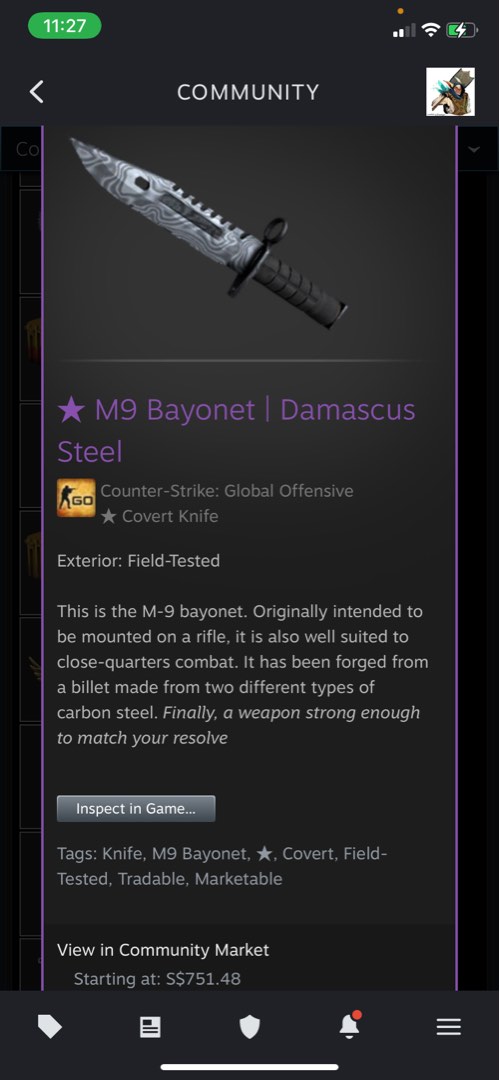 CSGO KNIFE M9 BAYONET & KARAMBIT, Video Gaming, Video Games, Others on Carousell