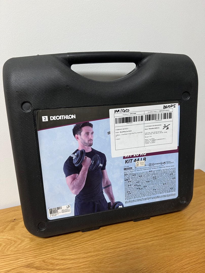 Decathlon 20KG adjustable Dumbbell Kit Dumyos, Sports Equipment ...