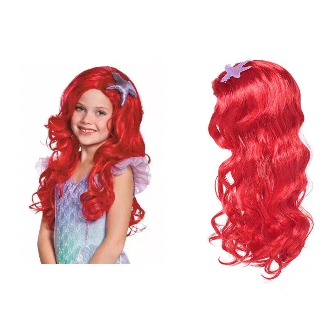 Disney Cartoon The Little Mermaid Red Hair Wig for Ariel Child Ariel ...