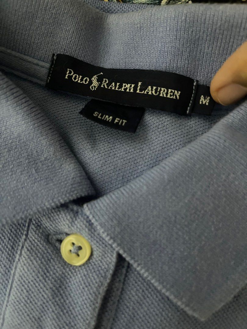 Womens Dusty Blue and Yellow Polo Ralph Lauren Shirt, Men's Fashion ...