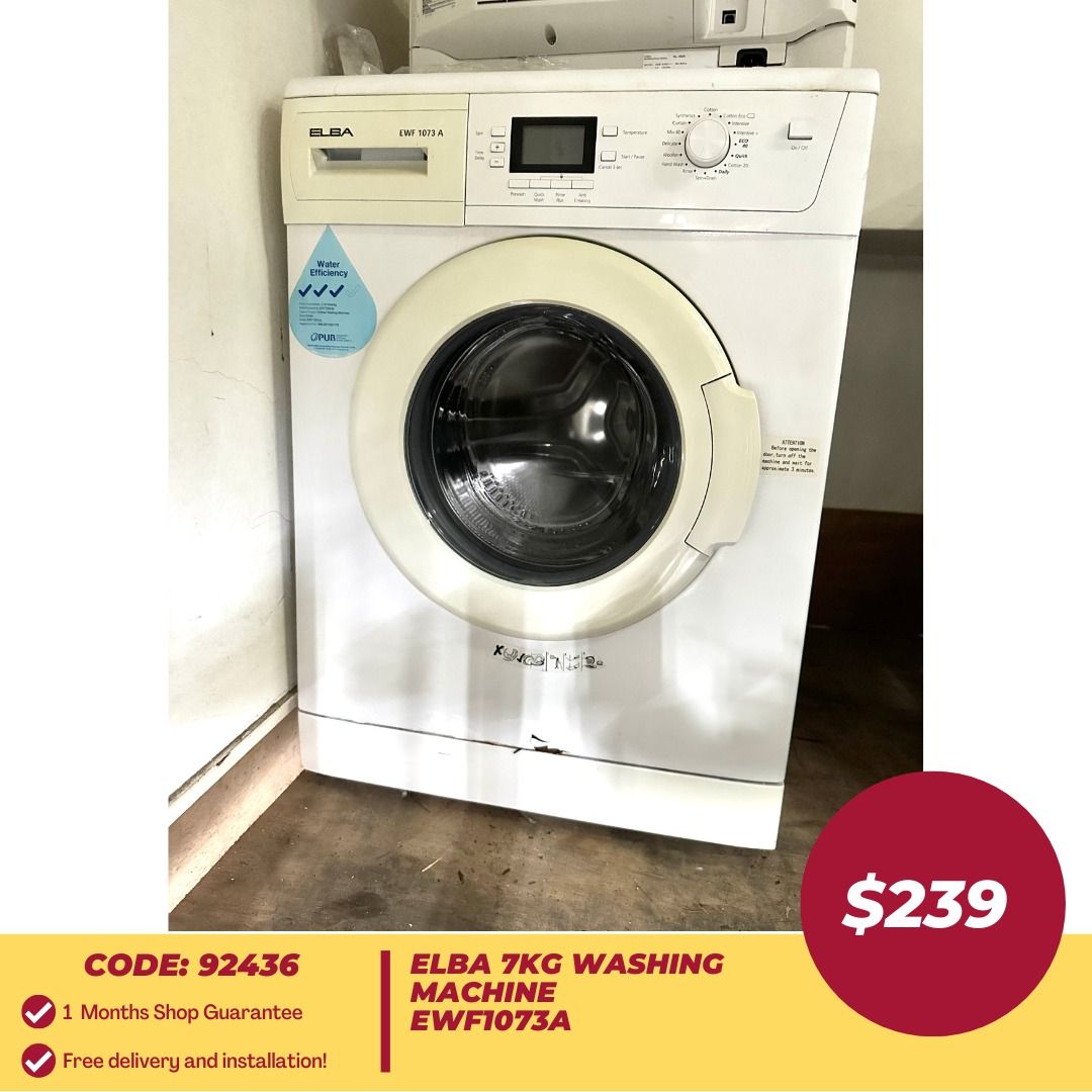 ELBA 7KG Front-Loader Washing Machine EWF1073A (92436), TV & Home ...
