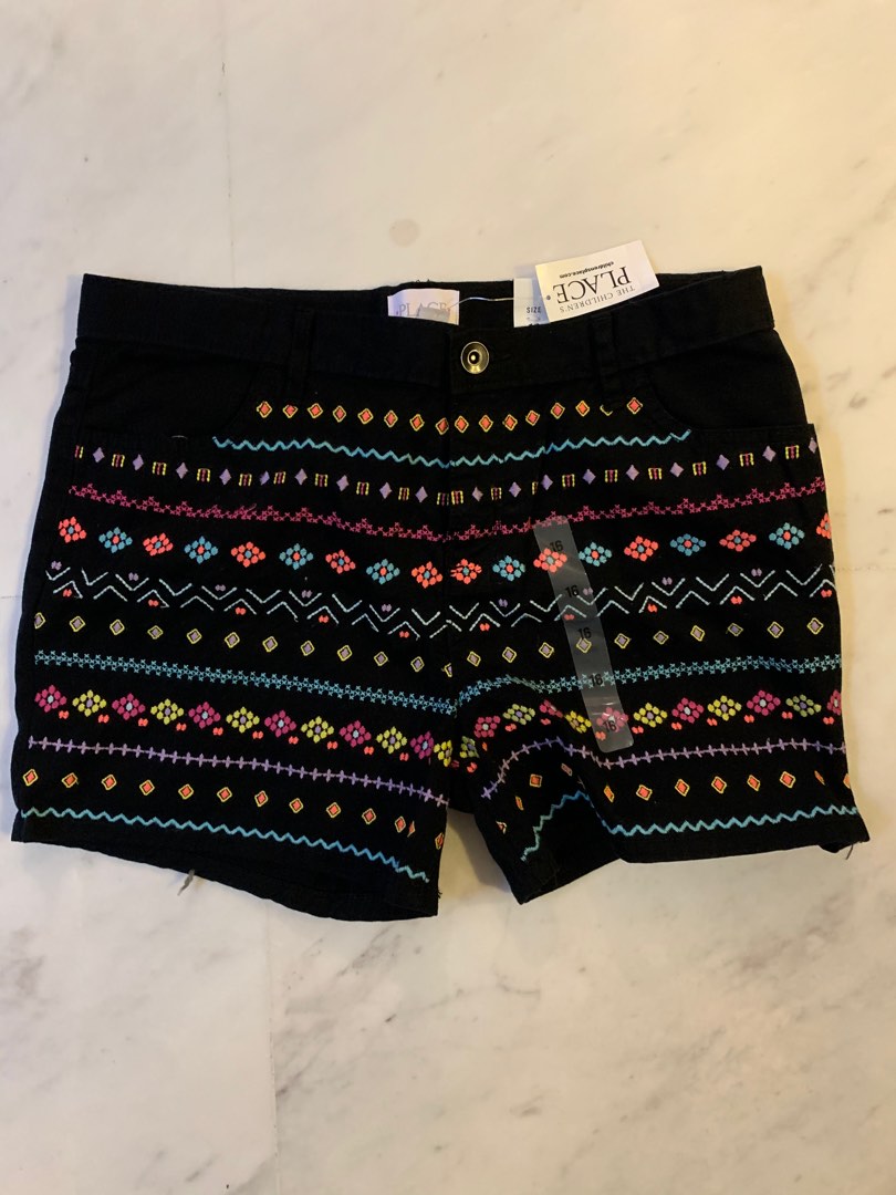 Embroidery Black Denim Shorts, Women's Fashion, Bottoms, Shorts on ...