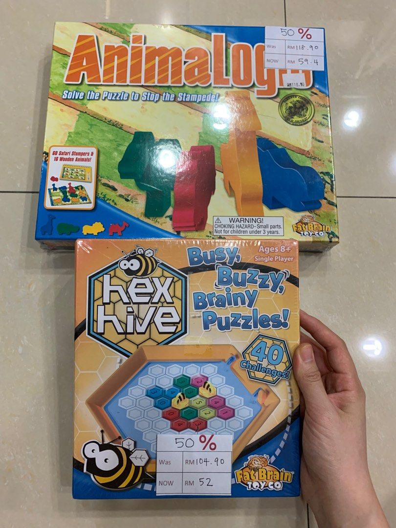 Fat Brain Toys - Animalogic & HexHives - Educational Game Puzzles ...