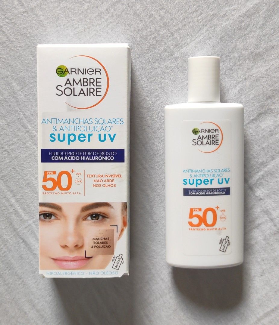 Garnier Ambre Solaire Super UV Anti-Dark Spots Face Fluid SPF50+ 40ml European Sunscreen, Beauty ...