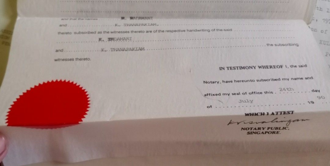 NOTARY PUBLIC , Documents - Singapore , Malaya & Malaysia - Vintage ...