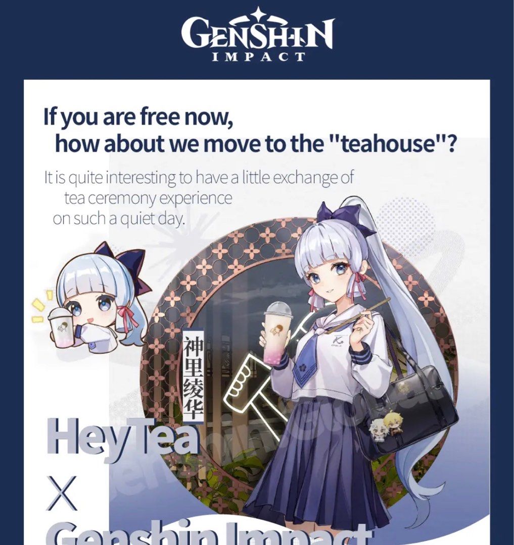 Heytea Ayaka cosplay Genshin impact, Hobbies & Toys, Memorabilia & Collectibles, J-pop on Carousell