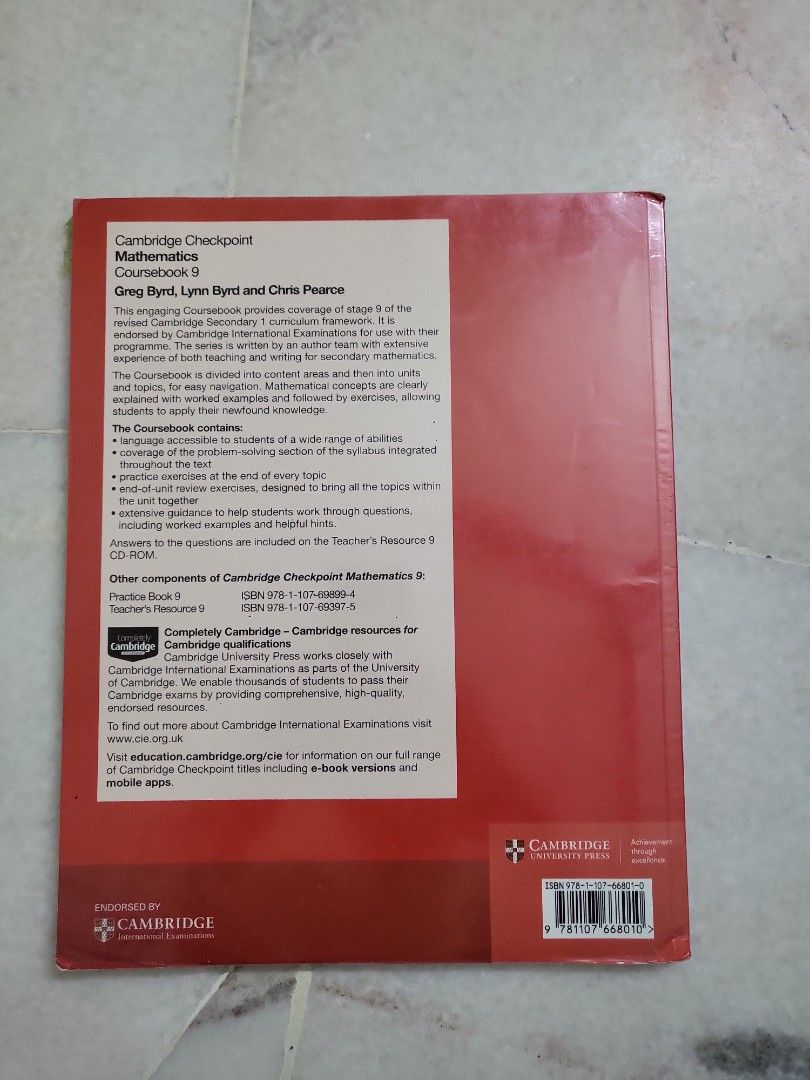 IGCSE KS3 Cambridge Checkpoint Mathematics Coursebook 9, Hobbies & Toys ...