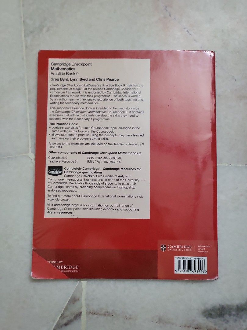 IGCSE KS3 Cambridge Checkpoint Mathematics Practice Book 9, Hobbies ...