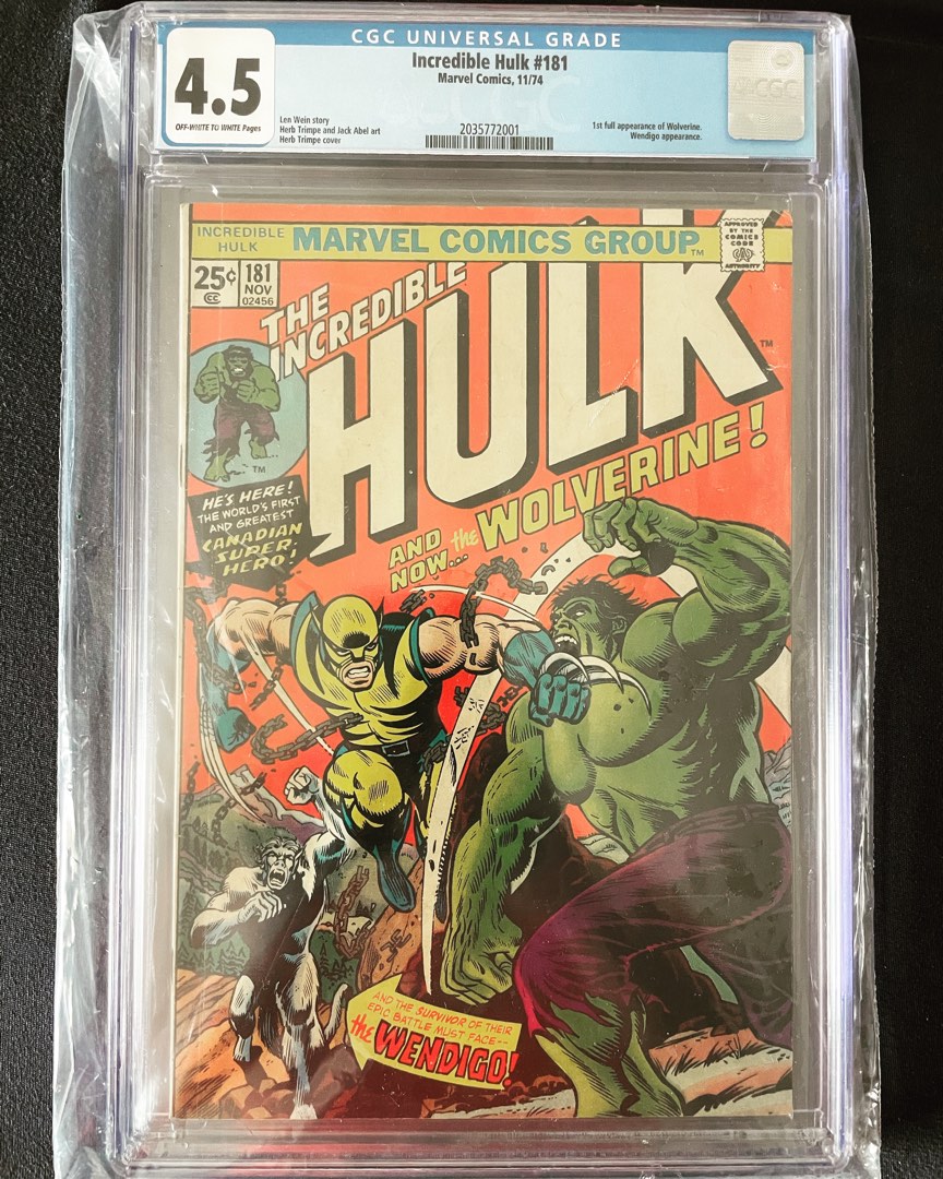 Incredible Hulk 181 CGC 4.5, Hobbies & Toys, Books & Magazines, Comics ...