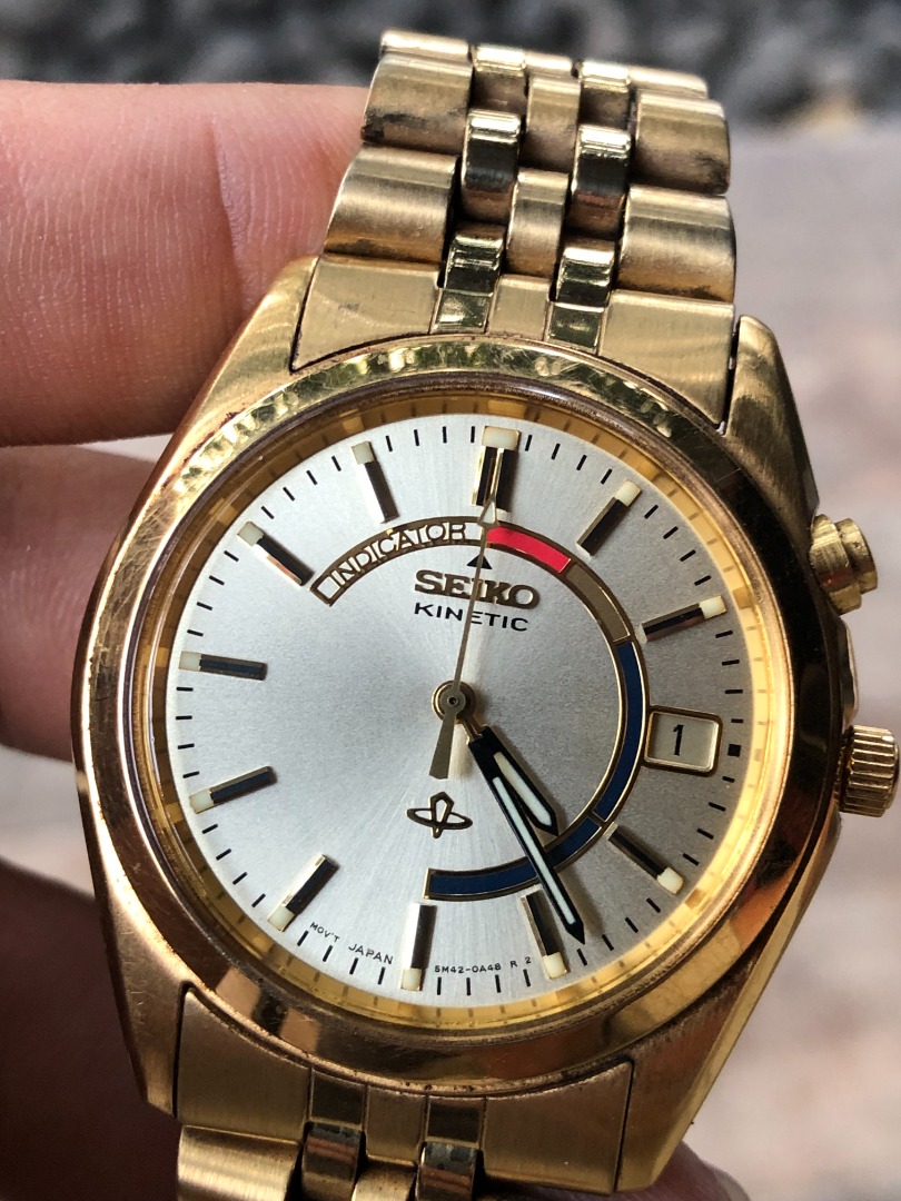 Jam Tangan Seiko kinetik gold, Fesyen Wanita, Jam Tangan di Carousell