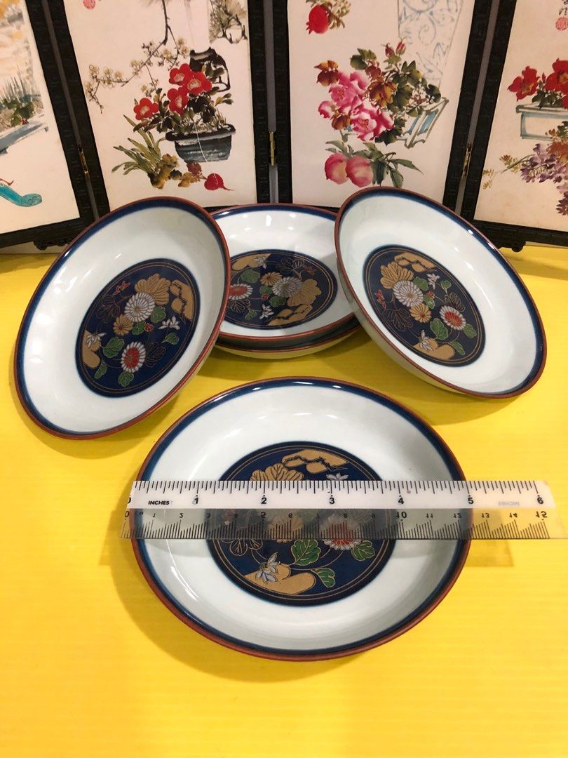 Japanese beautiful color and unique porcelain plate, Furniture & Home ...