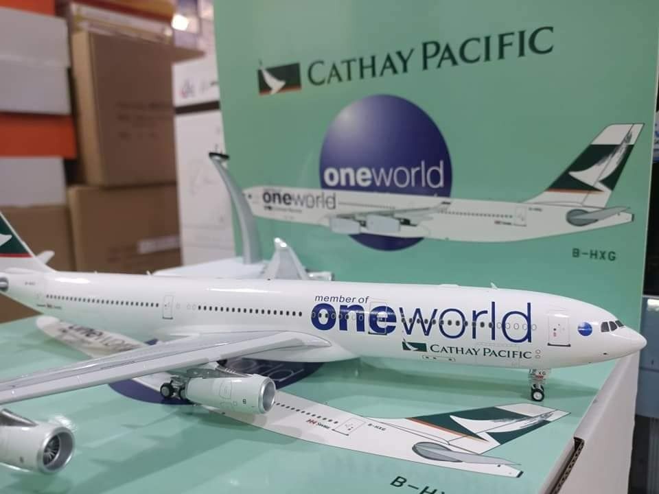 JFox 1:200 國泰航空寰宇一家特別彩繪機 Cathay Pacific One World A340-313 B-HXG 旺角先達門市飛機模型店, 興趣及遊戲, 玩具 & 遊戲類 ...