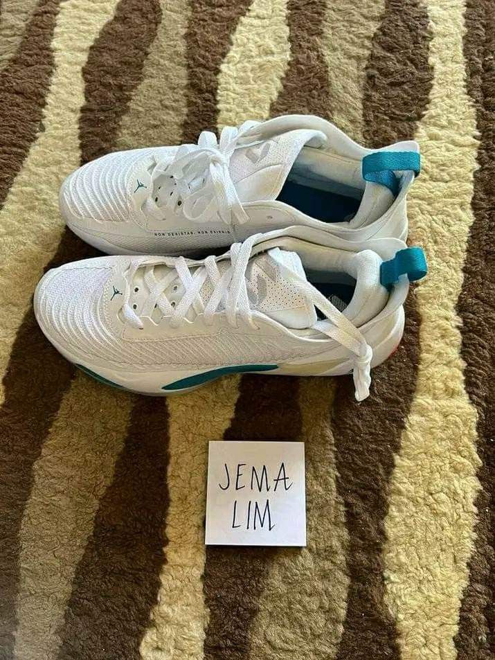Jordan Luka 1 white/neon torqouise, Men's Fashion, Footwear, Sneakers ...