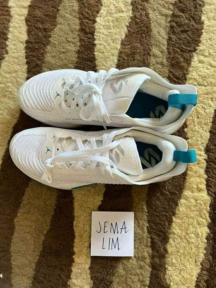 Jordan Luka 1 white/neon torqouise, Men's Fashion, Footwear, Sneakers ...