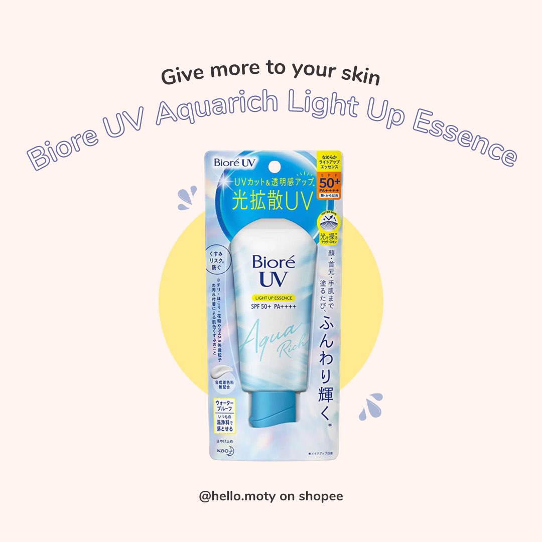 Kao - Biore UV Aqua Rich Light Up Essence SPF 50+ PA++++, Beauty & Personal Care, Face, Face ...