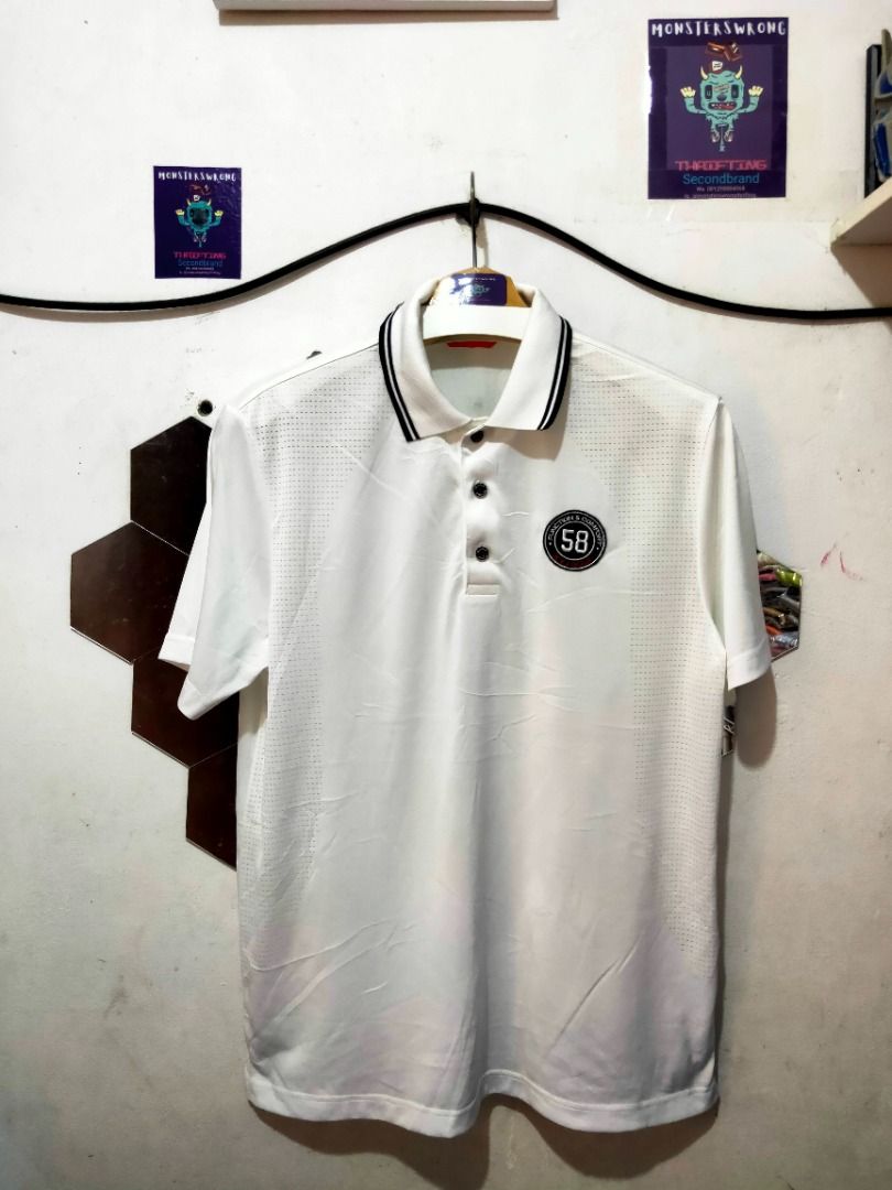 Kaos Polo KYJ Golf Putih Big Logo 58, Fesyen Pria, Pakaian , Atasan di Carousell