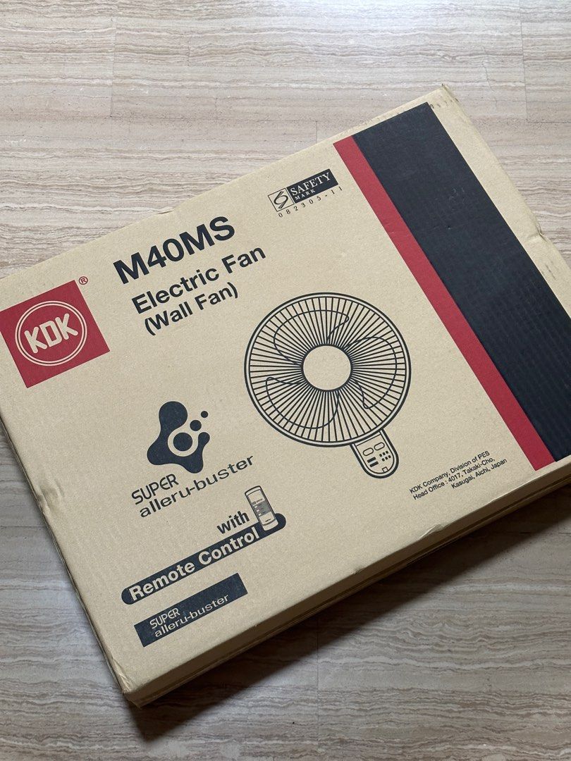 KDK Electric Wall Fan M40MS with Remote, Furniture & Home Living ...