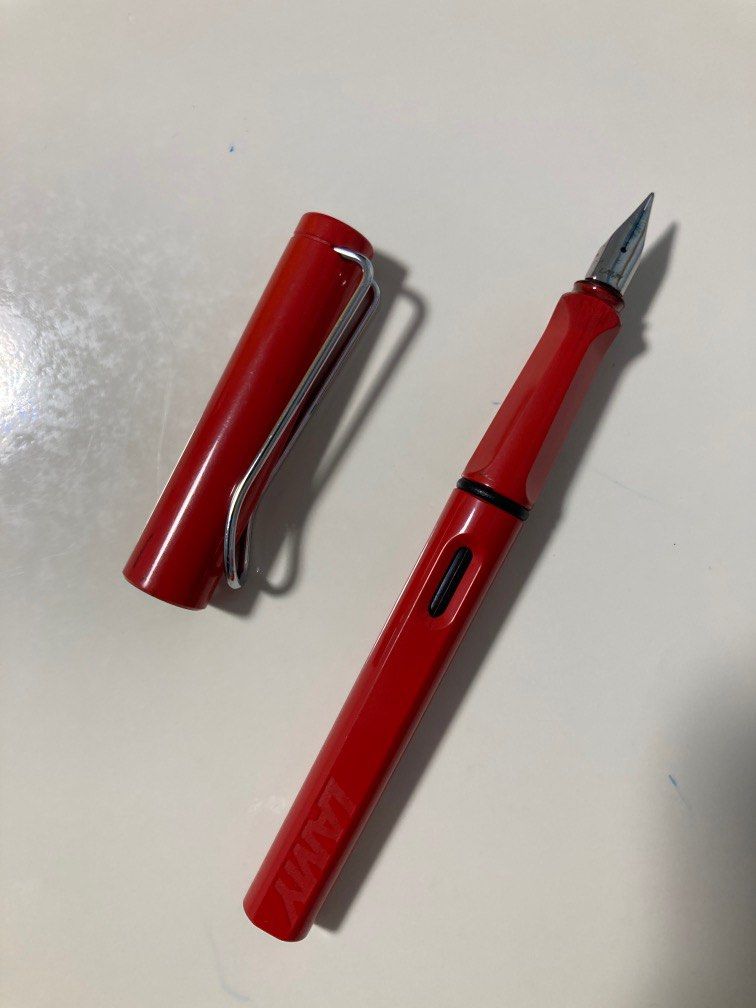 Lamy Safari Red Fountain Pen (Fine nib), Hobbies & Toys, Stationery ...