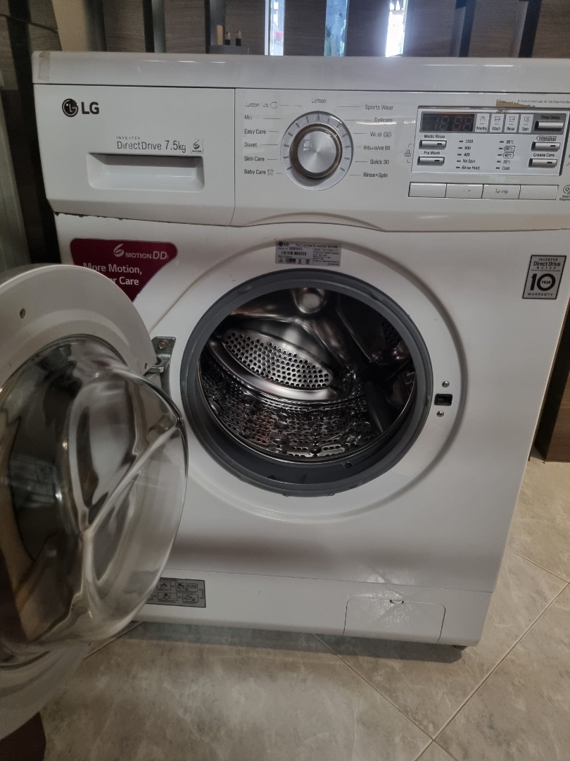 LG direct drive front load washer 7.5kg, TV & Home Appliances, Washing ...