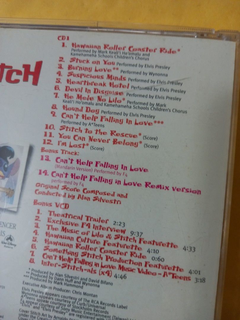Lilo & Stitch cd vcd, 興趣及遊戲, 音樂樂器 & 配件, 音樂與媒體 - CD 及 DVD - Carousell