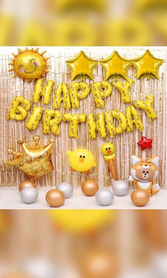 Line friends sally birthday balloon set, Hobbies & Toys, Stationery ...