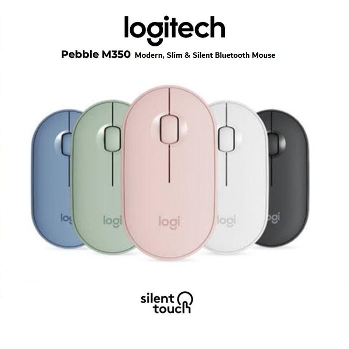 Logitech Pebble M350 Modern, Slim, and Silent Wireless and Bluetooth Mouse, Computers & Tech ...