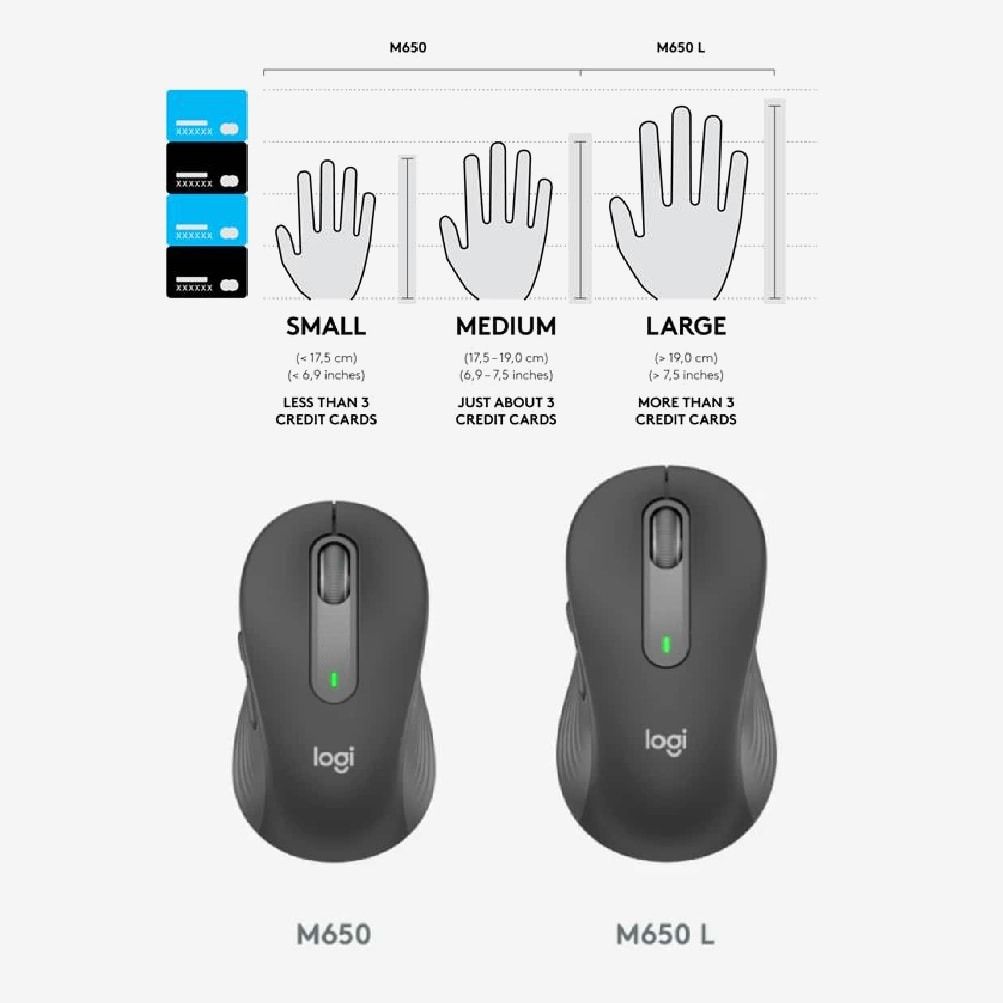 Logitech Signature M650 Wireless Mouse with Silent clicks, customizable ...