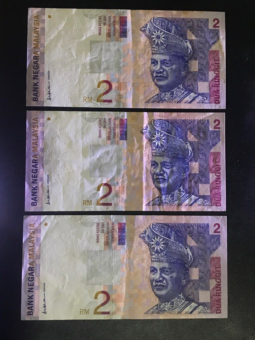Malaysia RM2 Ali Abul Hassan 9th series DF DG DH duit lama banknotes ...