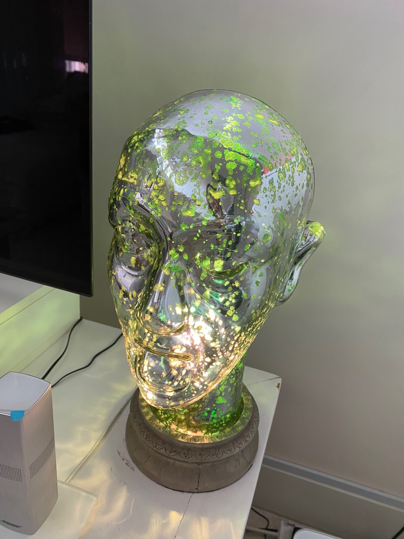 Man Head Sculpture Metal Lamp, Furniture & Home Living, Lighting & Fans ...