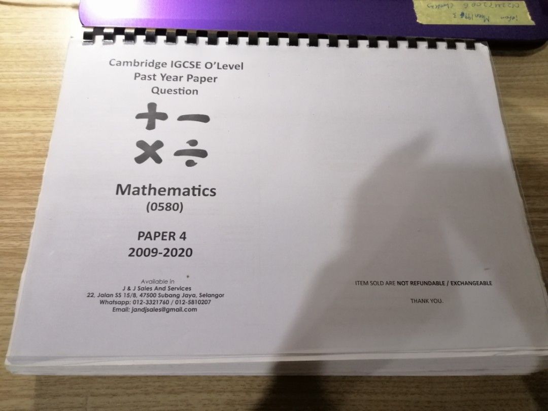 Maths 0580 IGCSE yearly past paper 2009-2020, Hobbies & Toys, Books ...