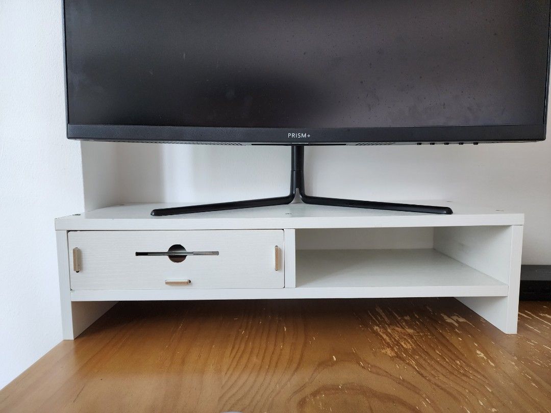 Monitor stand white color, Furniture & Home Living, Furniture, TV ...