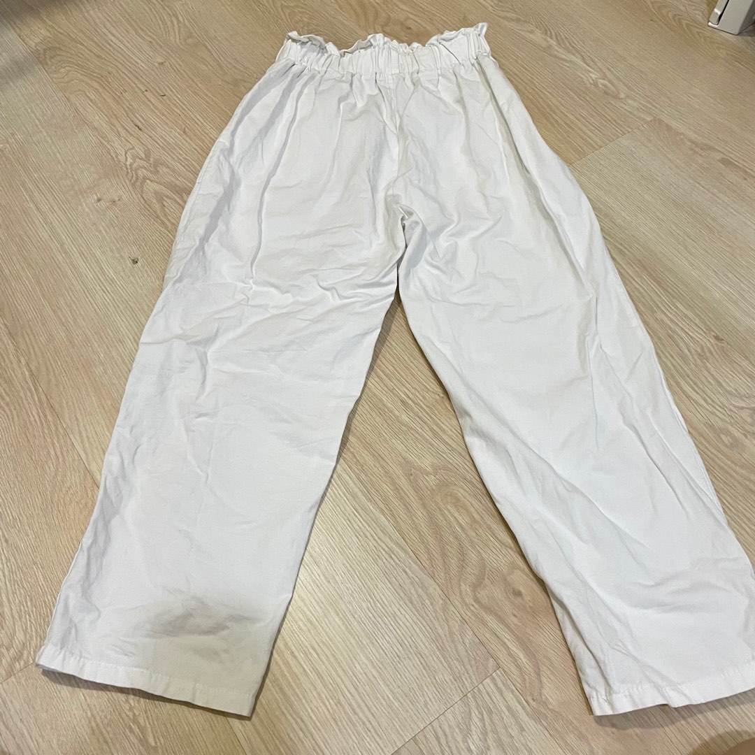 Mum baggy white pants, Women's Fashion, Bottoms, Other Bottoms on Carousell