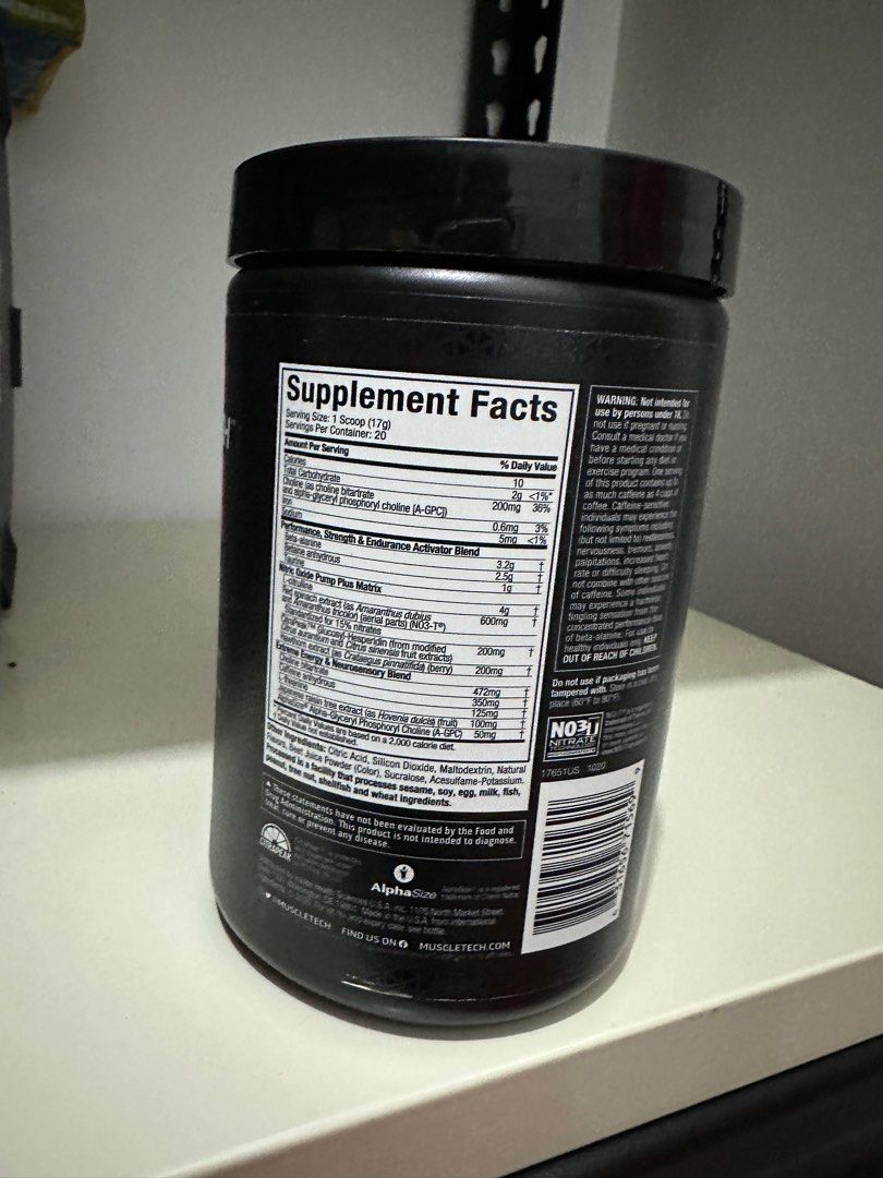 Muscletech Shatter, Pre-Workout, Health & Nutrition, Health Supplements ...