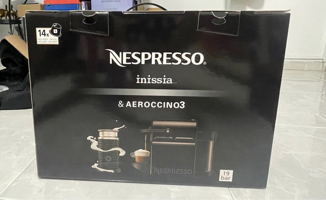 Nespresso Inissia & Aeroccino Bundle (Red), TV & Home Appliances ...