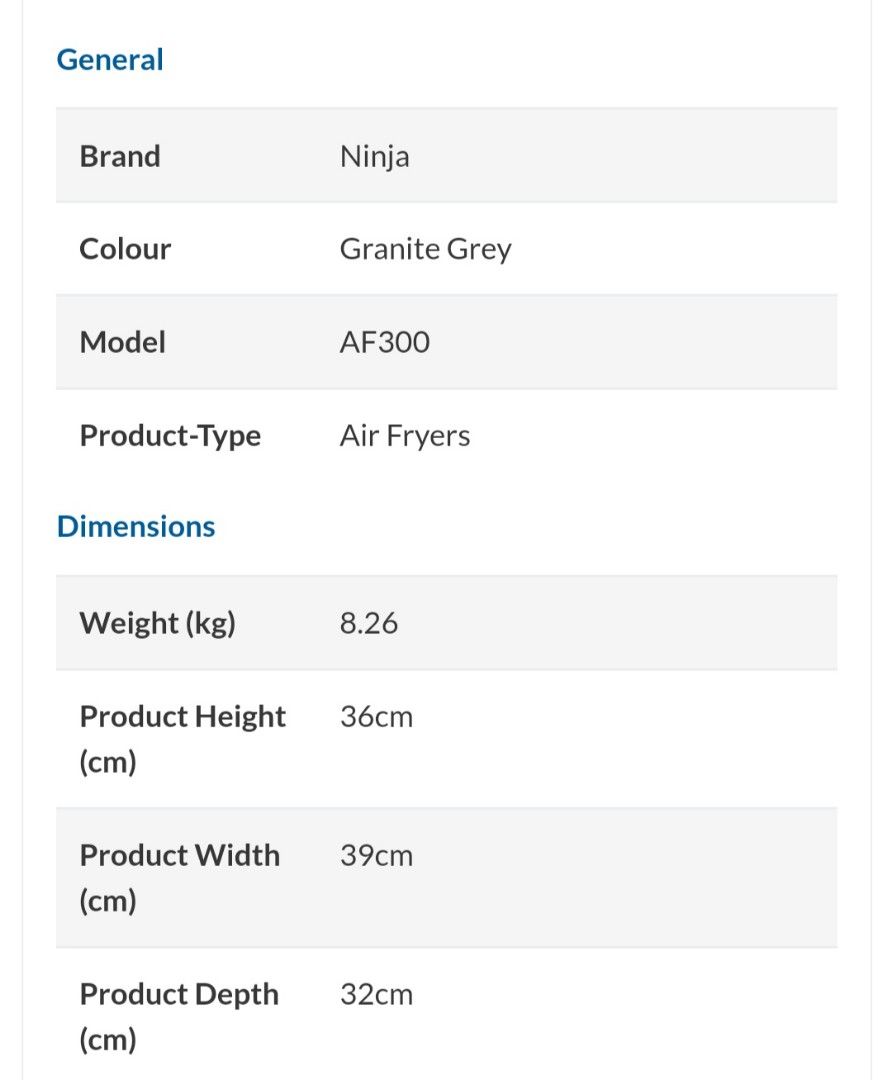 Ninja Air Fryer AF300, TV & Home Appliances, Kitchen Appliances, Fryers ...