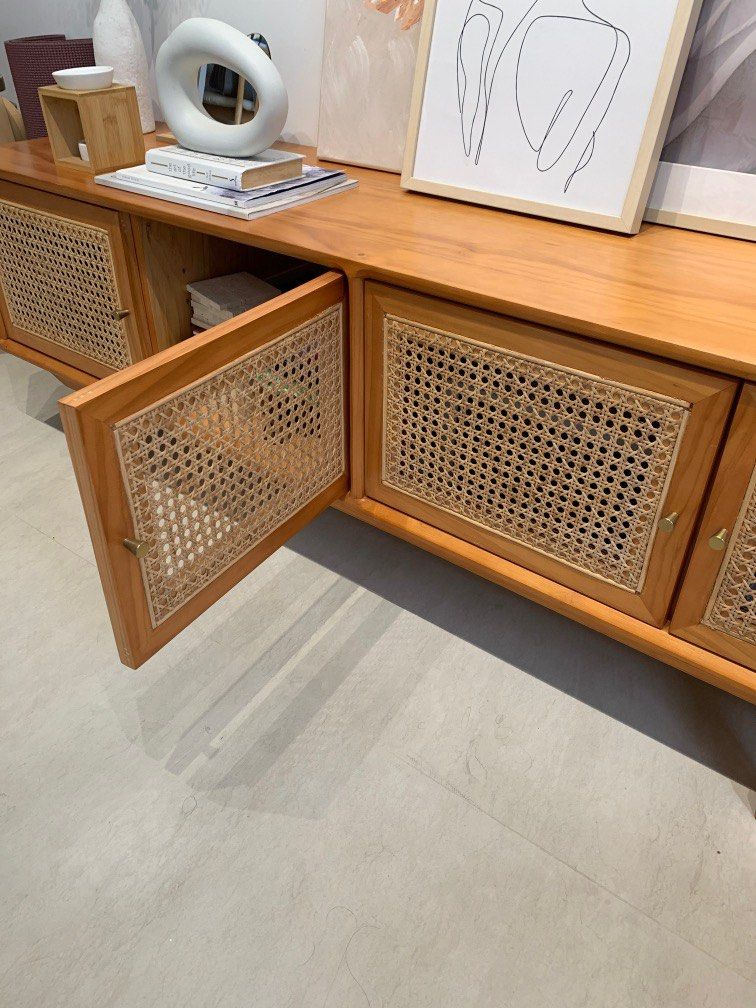 Nordic Rattan / Wood TV Console, Furniture & Home Living, Furniture, TV ...