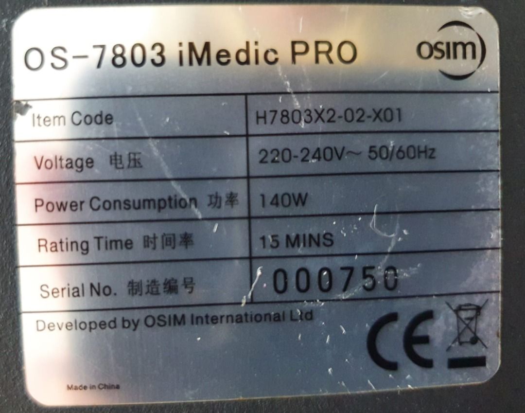 OSIM Massage Chair OS-7803 iMedic PRO, Health & Nutrition, Massage Devices on Carousell