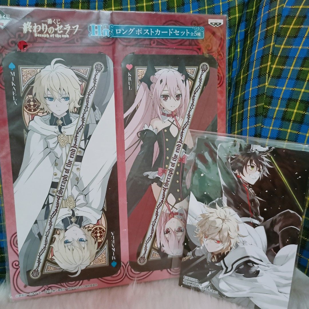 Owari no Seraph Postcards, Hobbies & Toys, Memorabilia & Collectibles, Fan Merchandise on Carousell