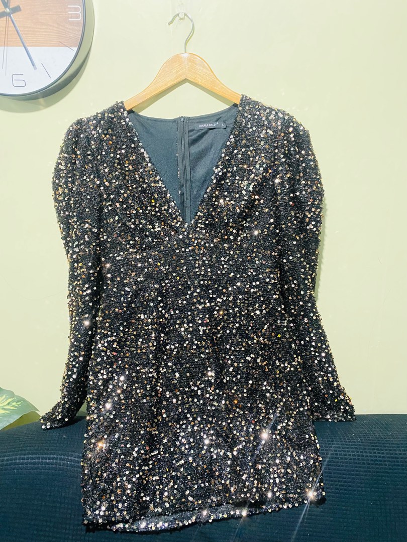 Party Dress and Boots OOTD Shining Shimmering Dress, Women's Fashion ...