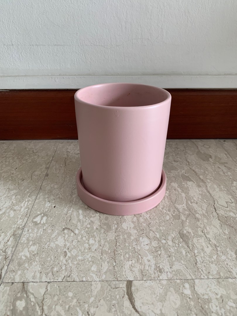 Pink ceramic pot, Furniture & Home Living, Gardening, Pots & Planters ...