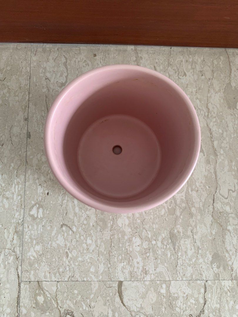 Pink ceramic pot, Furniture & Home Living, Gardening, Pots & Planters ...