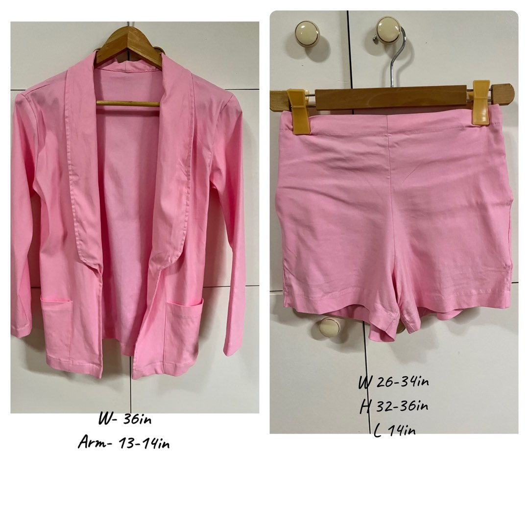 Pink coordinates blazer and short, Women's Fashion, Dresses & Sets ...