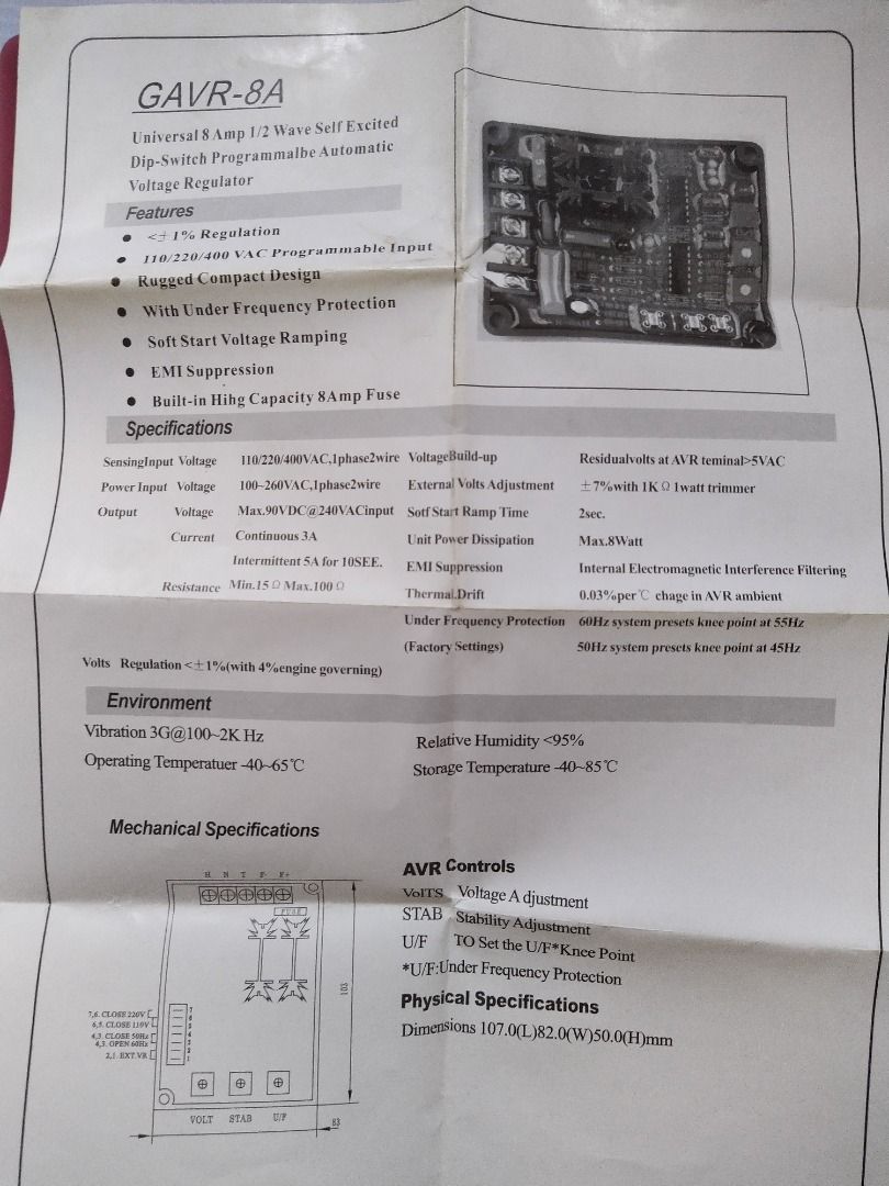 Power Gen Set AVR - Automatic Voltage Regulator, Commercial ...